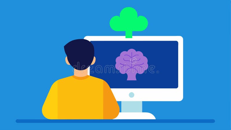 A Person Sitting in Front of a Computer Screen Using a Cognitive ...