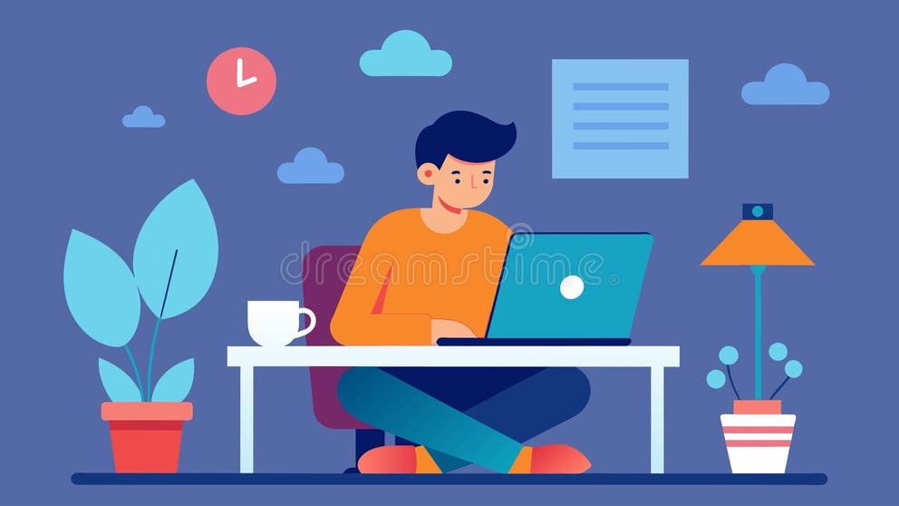 A Person Sitting in Front of a Computer Working Remotely and Earning a ...