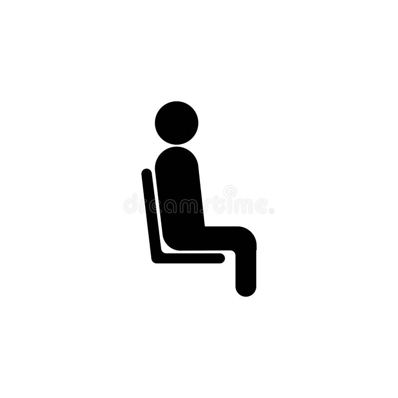 Simple Person Sitting Icon Illustration Design Stock Vector ...