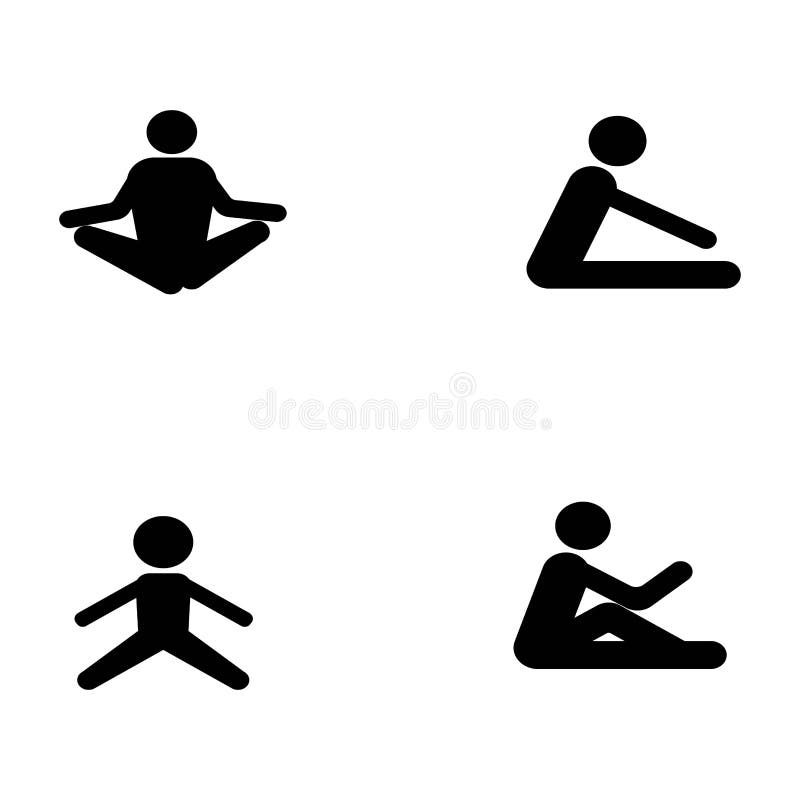 Person Sitting Icon Group Illustration Design Stock Vector ...
