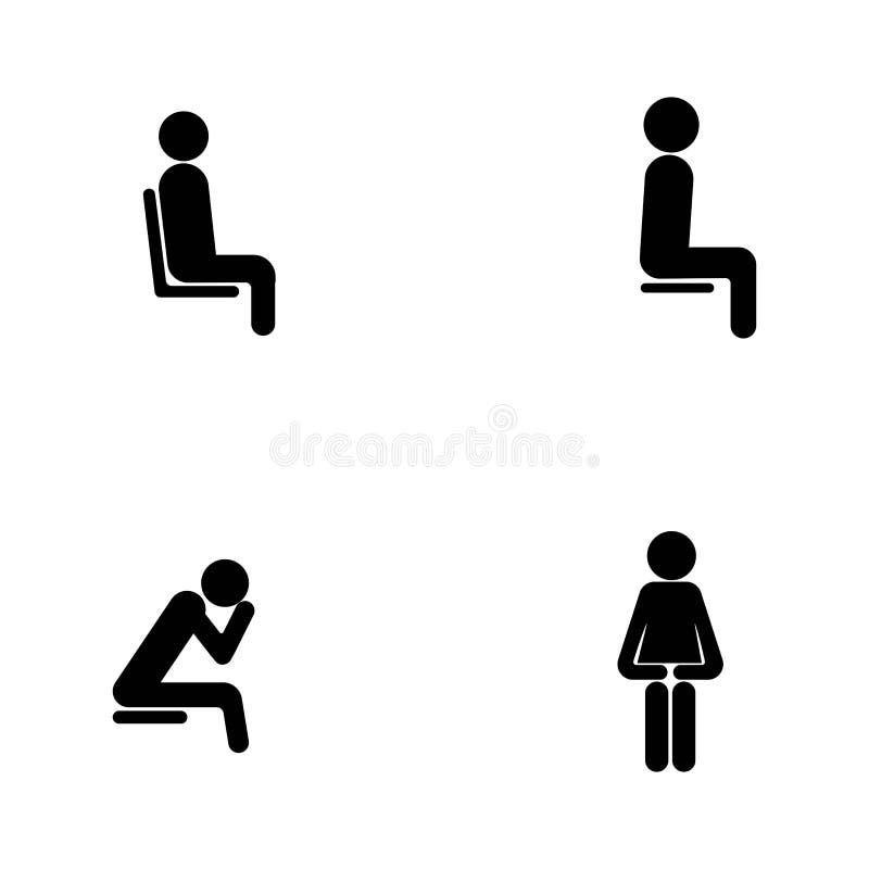 Person Sitting Icon Group Illustration Design Stock Vector ...
