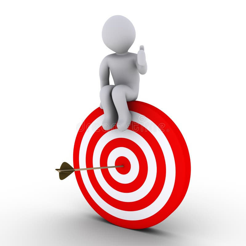 Person Sitting on Target with Arrow Stock Illustration - Illustration ...
