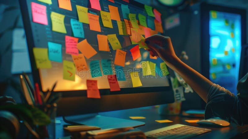 A Person Sitting at Their Desk, Focused on Their Computer Screen ...