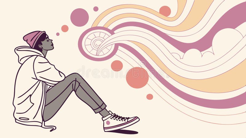 Person Sitting in Thought, Contemplation and Idea Generation Vector ...