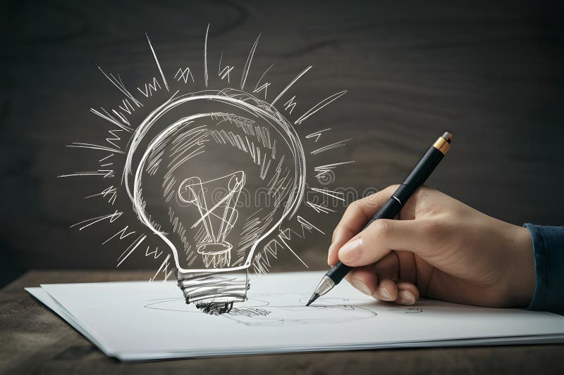 Person Sketches Idea, Embodying Creativity and Innovation in Design ...