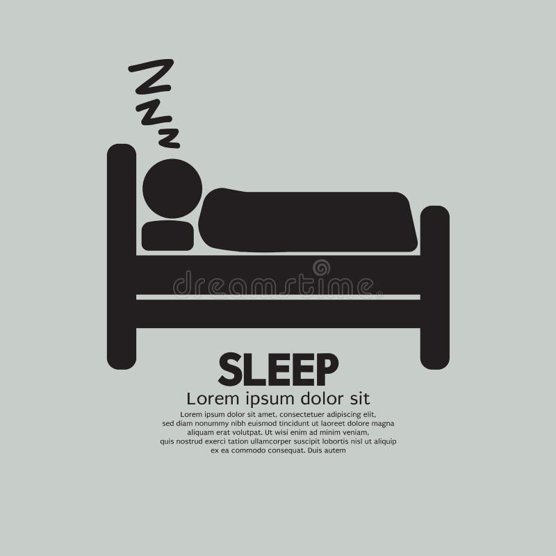 Person Sleeping in Bed Symbol Vektor Abbildung - Illustration von ...