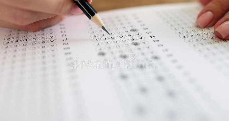 Person Solves Tests and Writes with Pencil on Paper Stock Footage ...
