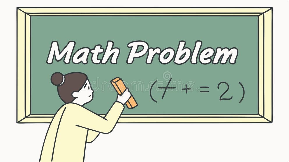 Person Solving Math Problem on Board, Education and Learning Vector ...