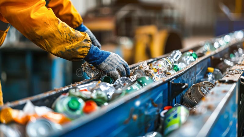 Person is Sorting through a Pile of Bottles, Some of Which are Green ...