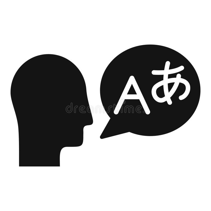 Person Speaking Foreign Language with Speech Bubble Icon Stock Vector ...