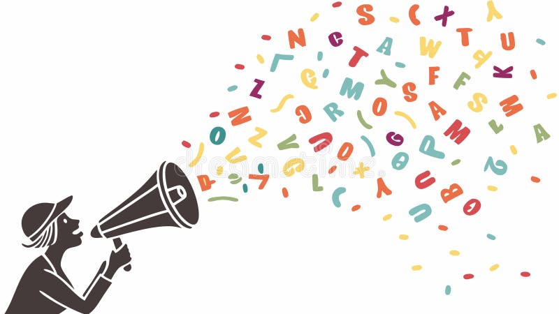 Person Speaking Letters Megaphone, Vector Design Generative AI Stock ...