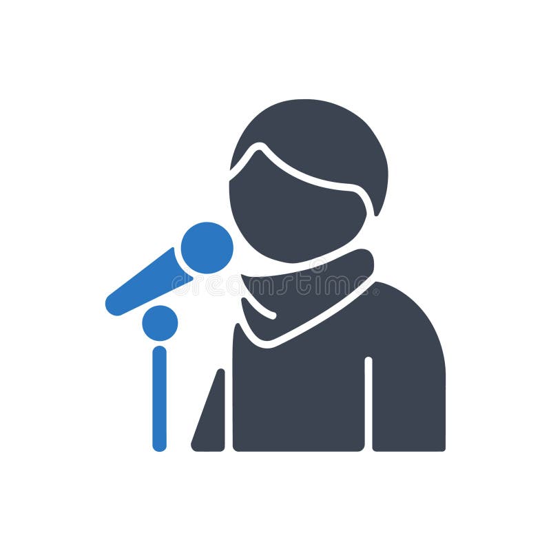 Person Speaking Microphone Icon Stock Illustration - Illustration of ...