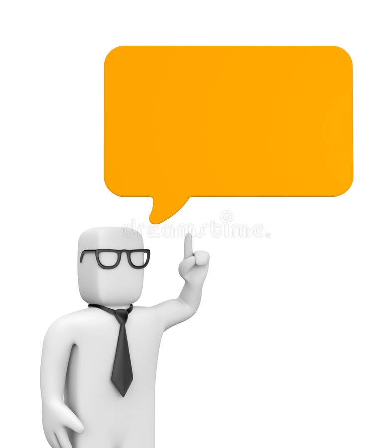 Person with speech bubble stock illustration. Illustration of dialog ...