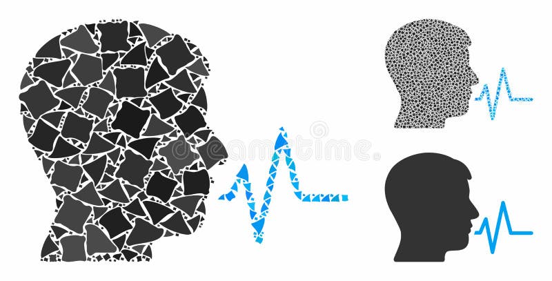 Person Speech Signal Composition Icon of Uneven Items Stock ...