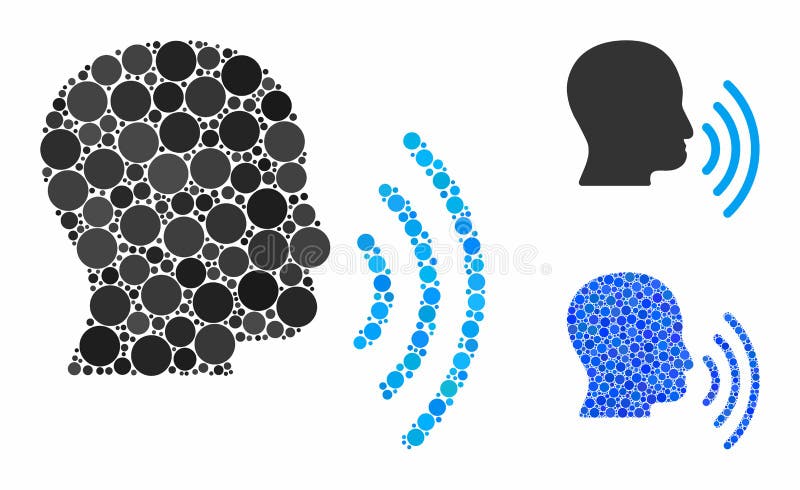 Person Speech Waves Composition Icon of Spheric Items Stock Vector ...