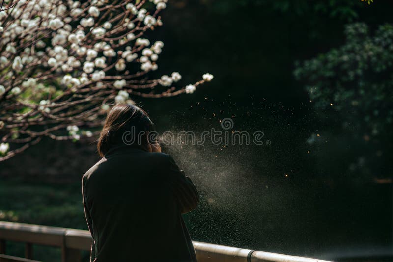 Person Spraying Water in Park Stock Illustration - Illustration of ...