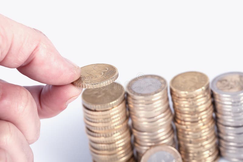 Person with Stack of Coins, Saving Money Concept for Future Use and ...