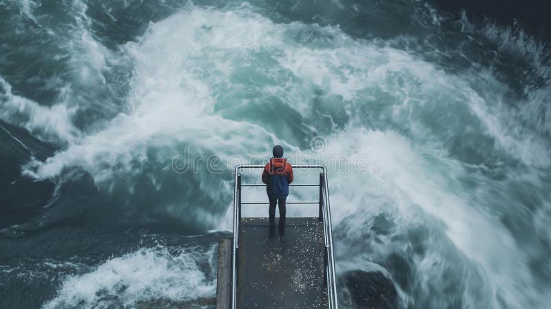 A person stand in danger stock photo. Image of adventure - 337128568