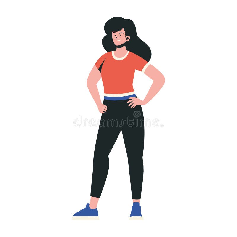 Person Standing in Athletic Outfit Stock Illustration - Illustration of ...