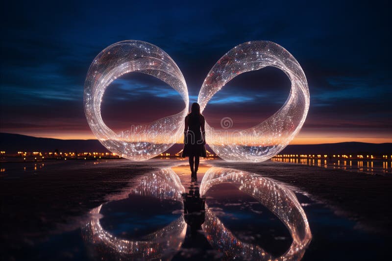 A Person Standing in Front of an Infinity Symbol Stock Illustration ...