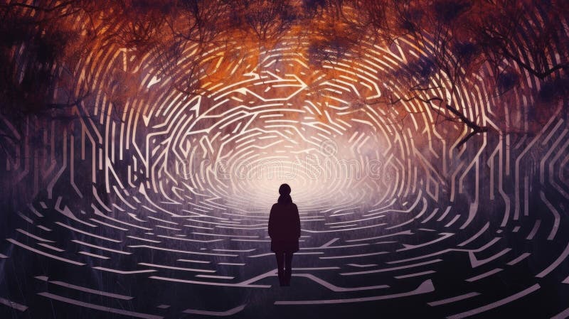 A Person Standing in Front of a Maze. Generative AI Image. Stock ...