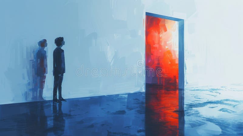 A Person Standing in Front of a Mirror Their Reflection Showing a ...