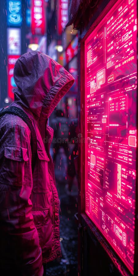 A Person Standing in Front of a Pink Screen Stock Illustration ...