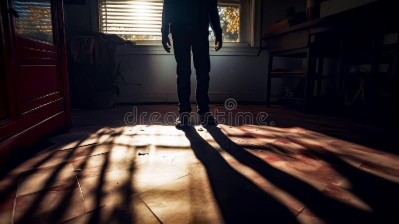 Person Standing in Front of Window with the Sun Shining through the ...