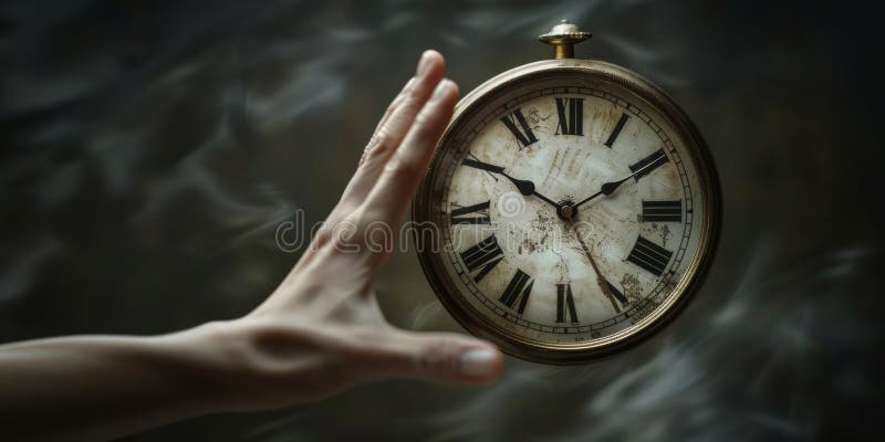 Person Holding Clock in Hand. Generative AI Stock Illustration ...