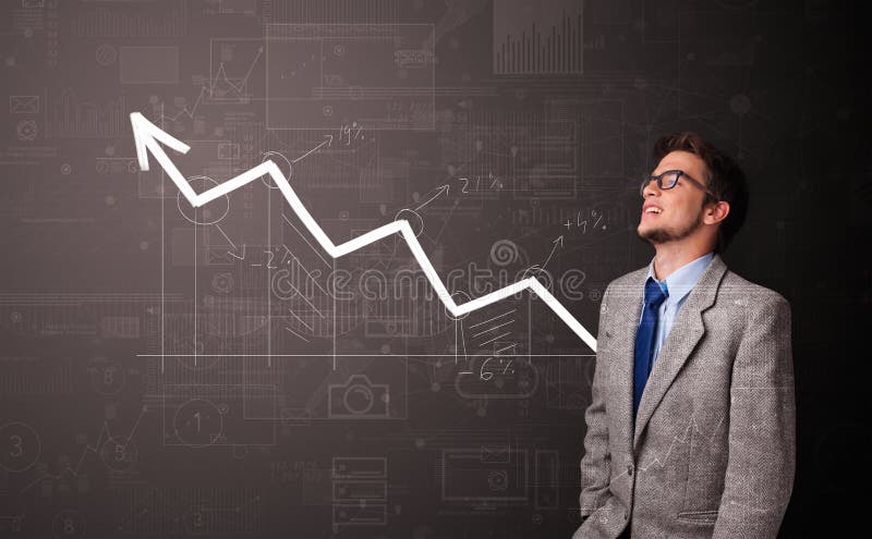 Person Standing with Increasing Graph Concept Stock Photo - Image of ...