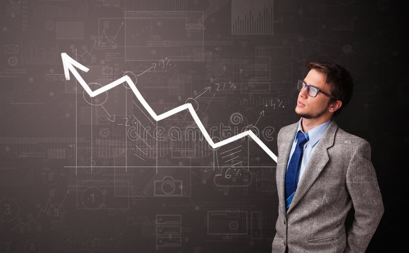 Person Standing with Increasing Graph Concept Stock Photo - Image of ...