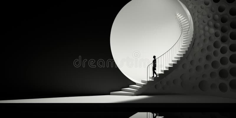 A Person Standing on a Set of Stairs. Stock Illustration - Illustration ...