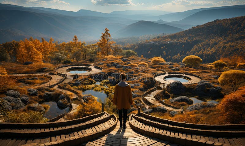 Person Standing at Top of Stairs Stock Photo - Image of step, structure ...