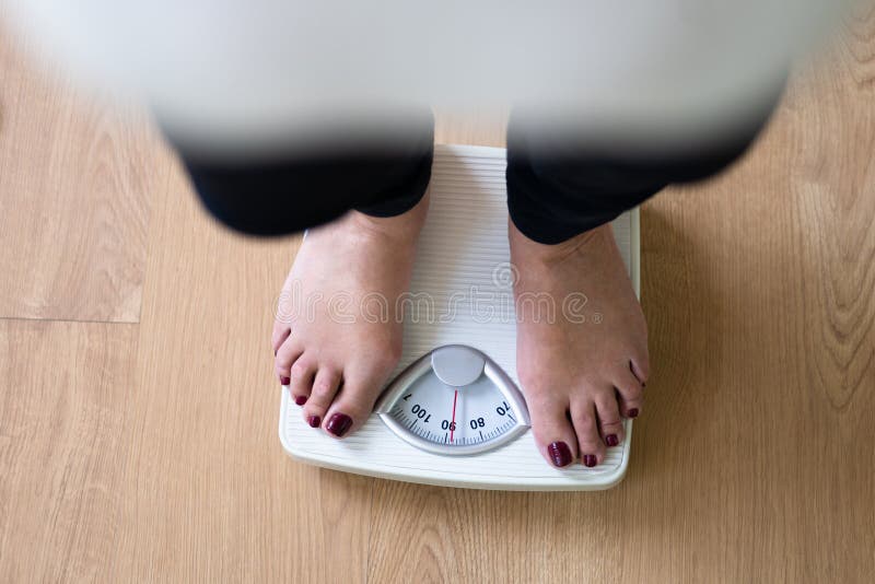 Person Standing on Weighing Scale Stock Image - Image of machine, kilo ...