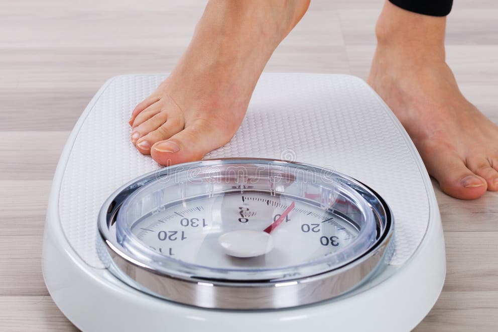 Person Standing on Weighing Scale Stock Image - Image of workout ...
