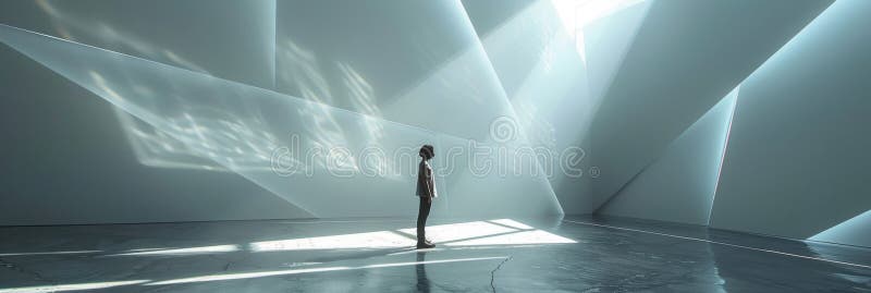 A Person Standing in a White Room with a Bright Light Shining on Them ...