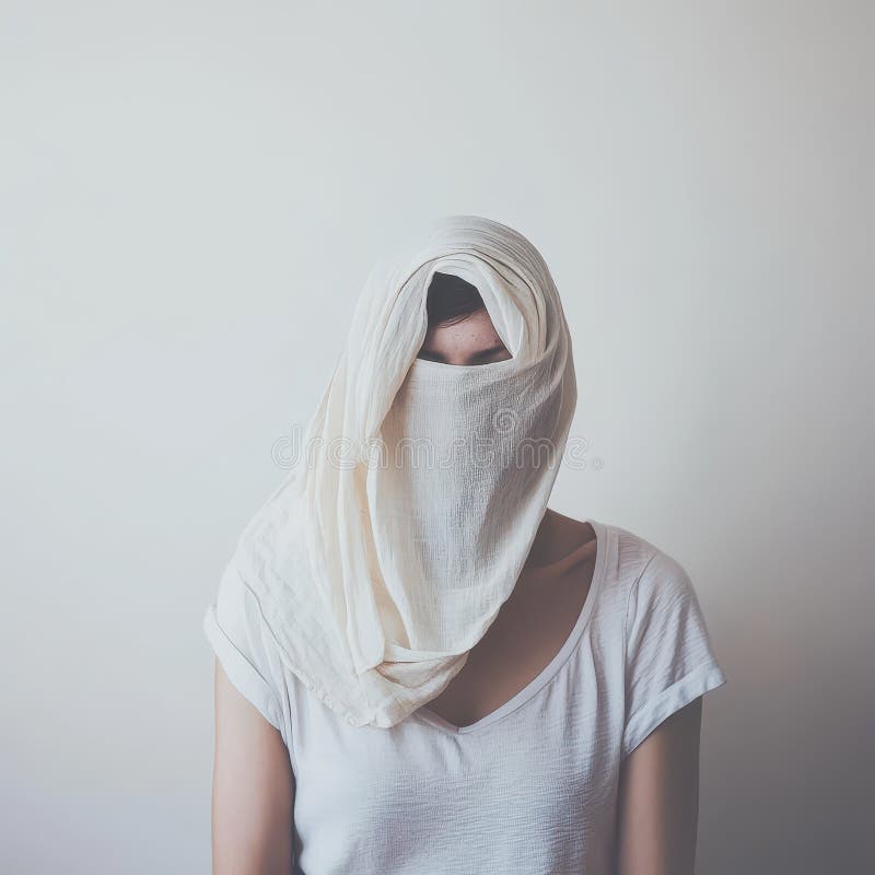 Masked figure indoors stock image. Image of fabric, concept - 372454821