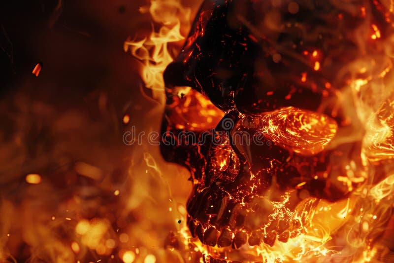 A Person Stands Behind a Burning Fire, Focus on Flames Stock Image ...