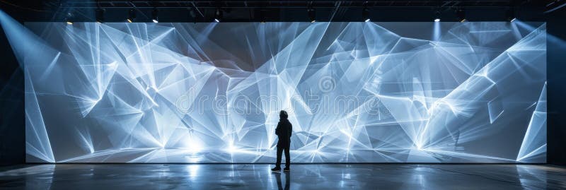A Person Stands in Front of a Massive Projection Screen, Facing the ...