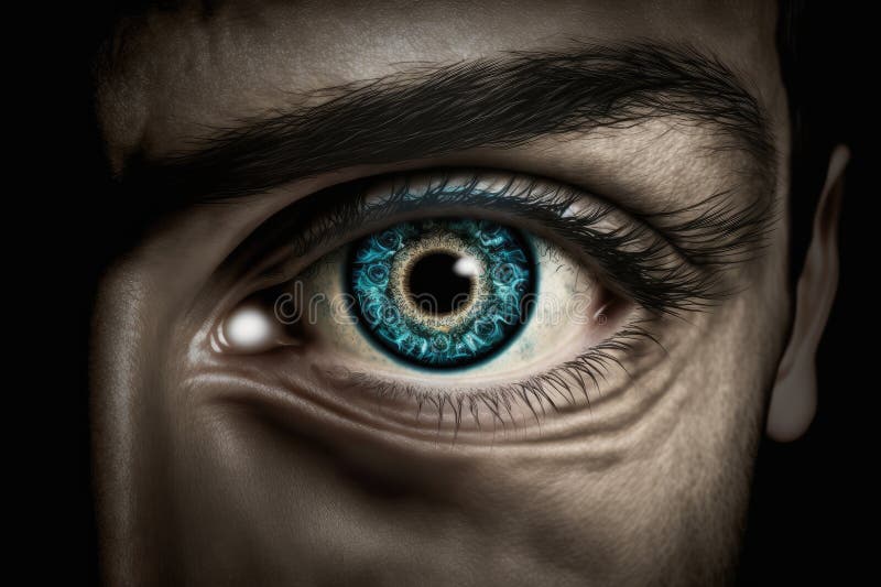 Person, Staring into Camera with Evil Eye, Capturing the Viewer S ...