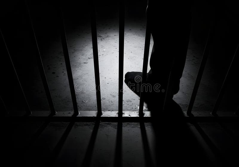 Stepping in Jail stock illustration. Illustration of concrete - 382372040