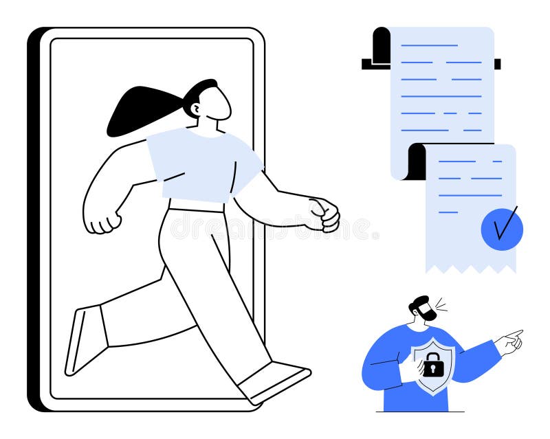 Digital Security and Online Document Verification Concept with ...