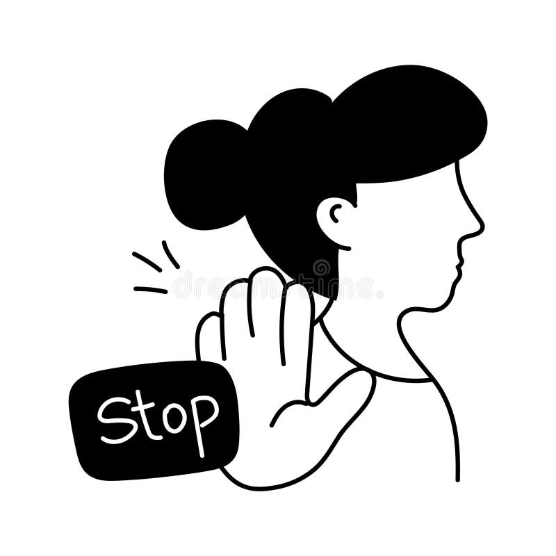 A Person with a Stop Sign Symbolizing Avoiding Self Comparison Stock ...