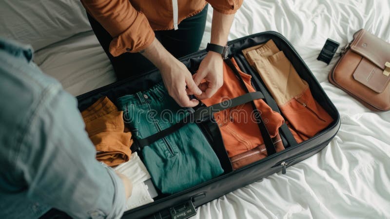 Person Packing Suitcase Efficiently.AI Generated Image Stock Photo ...