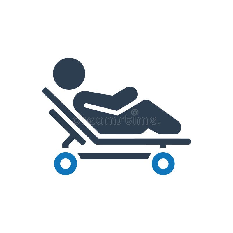Person in Stretcher Icon stock vector. Illustration of person - 375316755