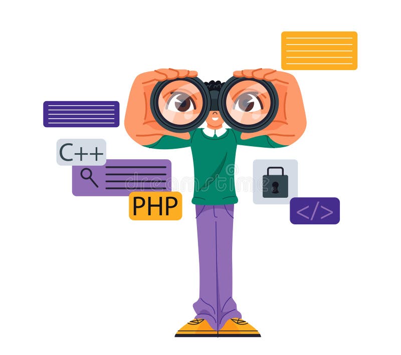 Person Study and Learn Vector Illustration Stock Vector - Illustration ...