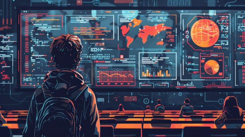 Person Studying Data Visualization on Screens with Charts and Maps ...