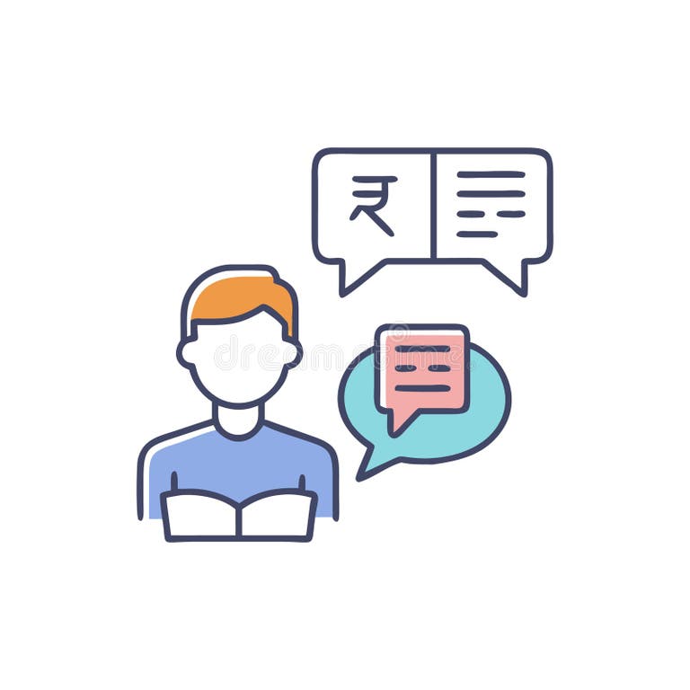 Person Studying with Language and Text Message Chat Bubbles Stock Image ...