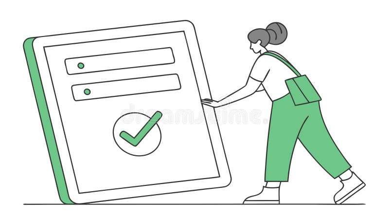 Person Submitting an Online Form, Confirming Completion with a ...