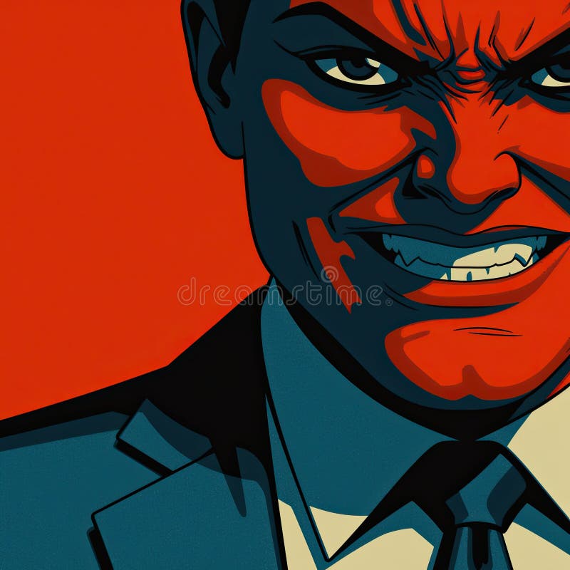 Person in Suit with Mischievous Grin and Devilish Expression Stock ...